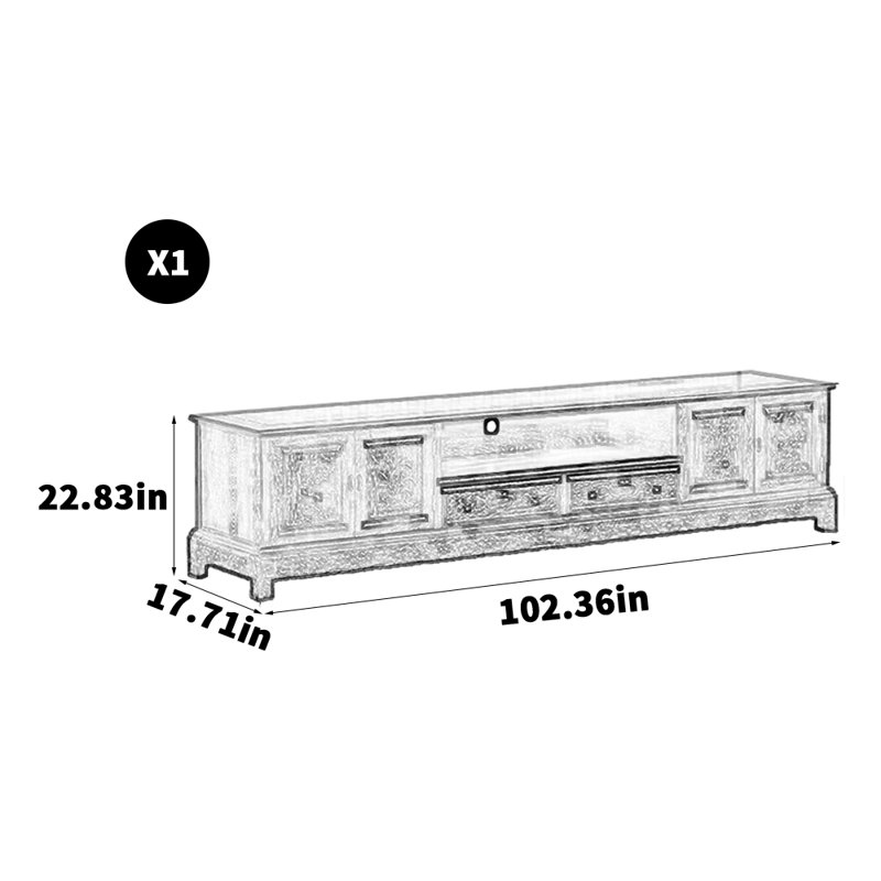 moonlight design Chinese chicken wing wood TV cabinet | Wayfair